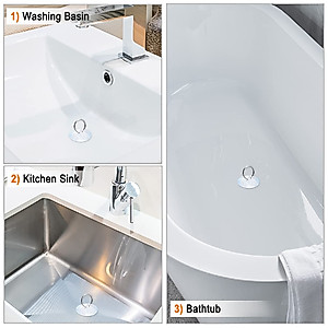 uxcell Rubber Sink Plug, 8pcs Clear Drain Stopper Fit 2" to 2-1/16" Drain with Hanging Ring for Bathtub Kitchen and Bathroom