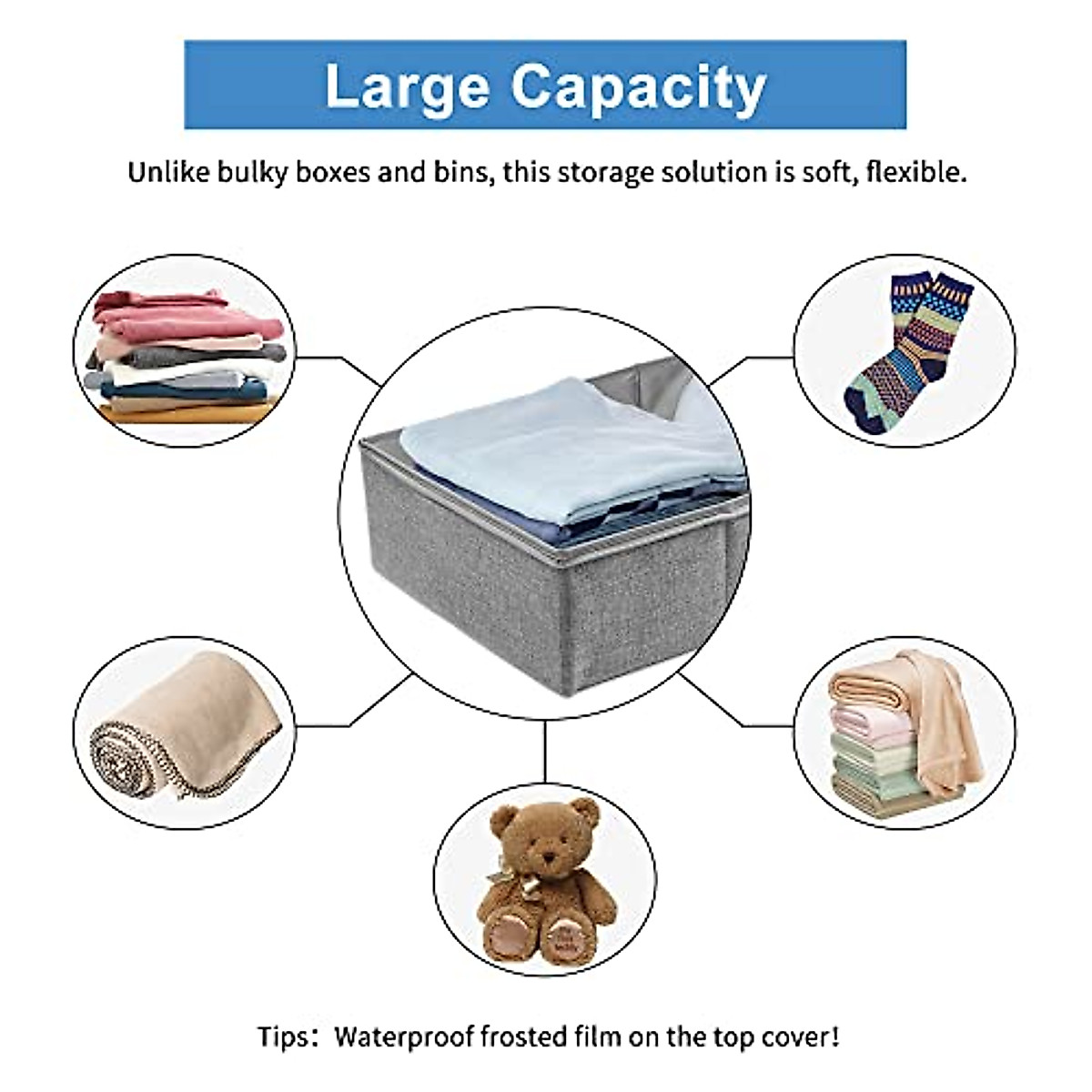 diyome Under Bed Storage Containers, Foldable Closet Organizers and Storage with Reinforced Handles, Storage Bins for Organizing Clothes, Shoes, Blankets, Pillows, Toys