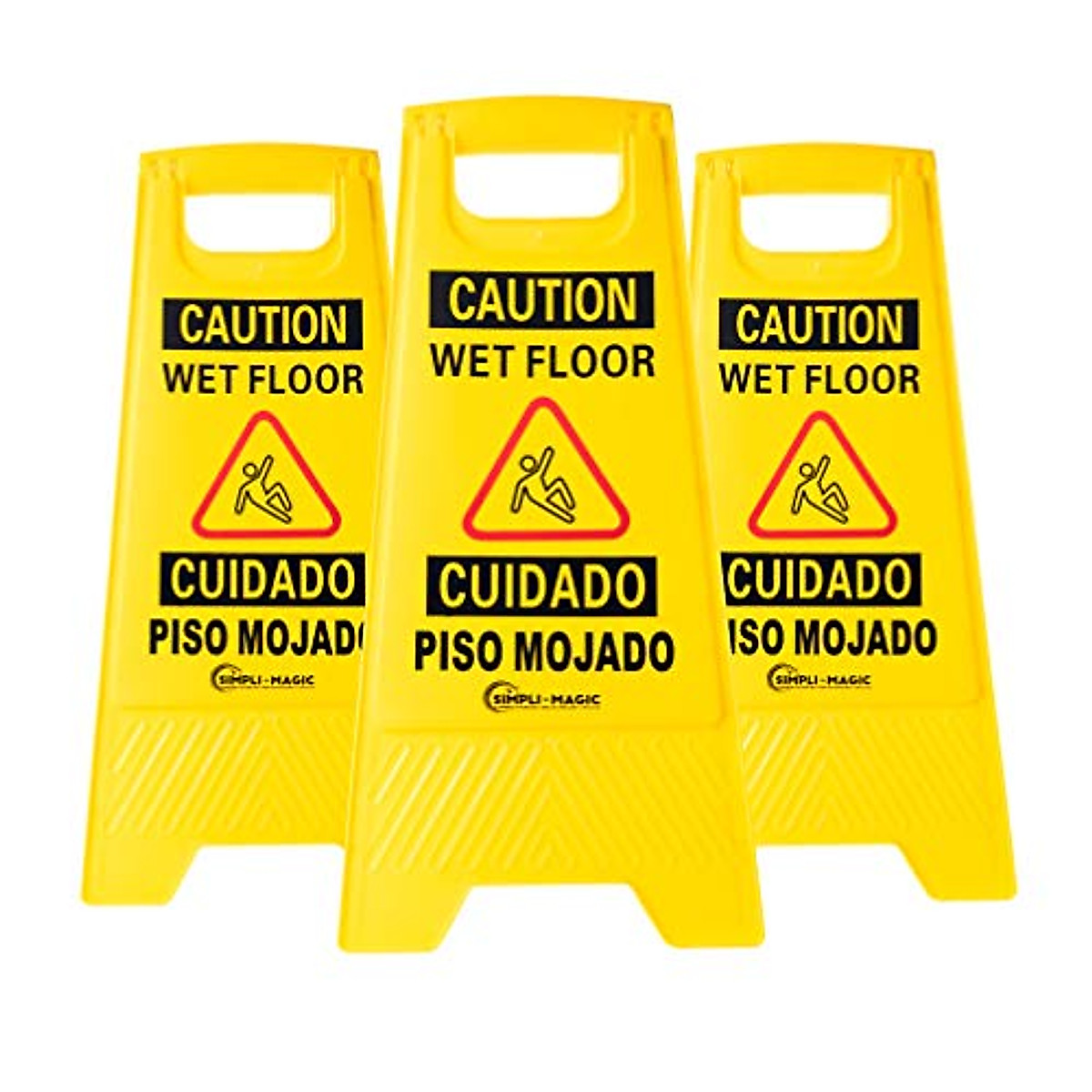 Simpli-Magic 79192 Wet Floor Caution Signs, Basic, Yellow, 3 Pack