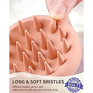 BEAUTLOHAS. Silicone Scalp Massager Shampoo Brush, Shower Scalp Scrubber with Soft Bristles, Scalp Brush for Hair Growth & Dandruff Treatment, Wet Dry Hair Massager for All Hair Types of Women (Pink)