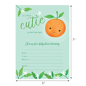 Wish Clover Little Cutie Baby Shower Invitations Fill-In Style (24-Count) Envelopes Included