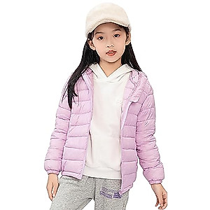 Hooded Puffer Jackets for Boys and Girls Warm Comfy Windproof Coat Outerwear Soft Faux Fur Hoodie Windbreaker Ski Jacket