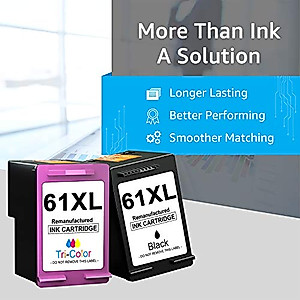 Palmtree Remanufactured Ink Cartridges Replacement for HP 61XL 61 XL for HP Envy 4500 5530 5534 5535 Deskjet 1000 1056 1010 1510 1512 2540 Officejet 4630 4635 Printer Ink (1 Black, 1 Tri-Color)