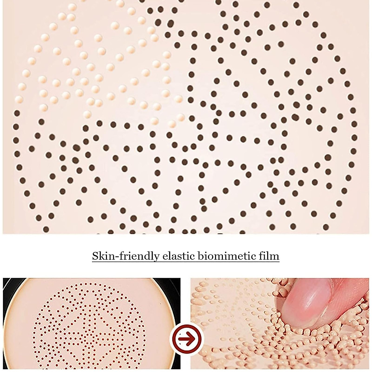 Mushroom Head Air Cushion BB Cream,Concealer Lasting Nude Makeup Moisturizing Pigment CC Liquid Foundation, Even Skin Tone Makeup Base Primer（Natural）