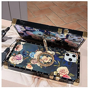 Babemall for iPhone 11 Pro Max 6.5" inch Case, Elegant Romantic Blu -Ray Flower Square [Scratch Resist] Protective Corner Back Cover Case (Flower2)