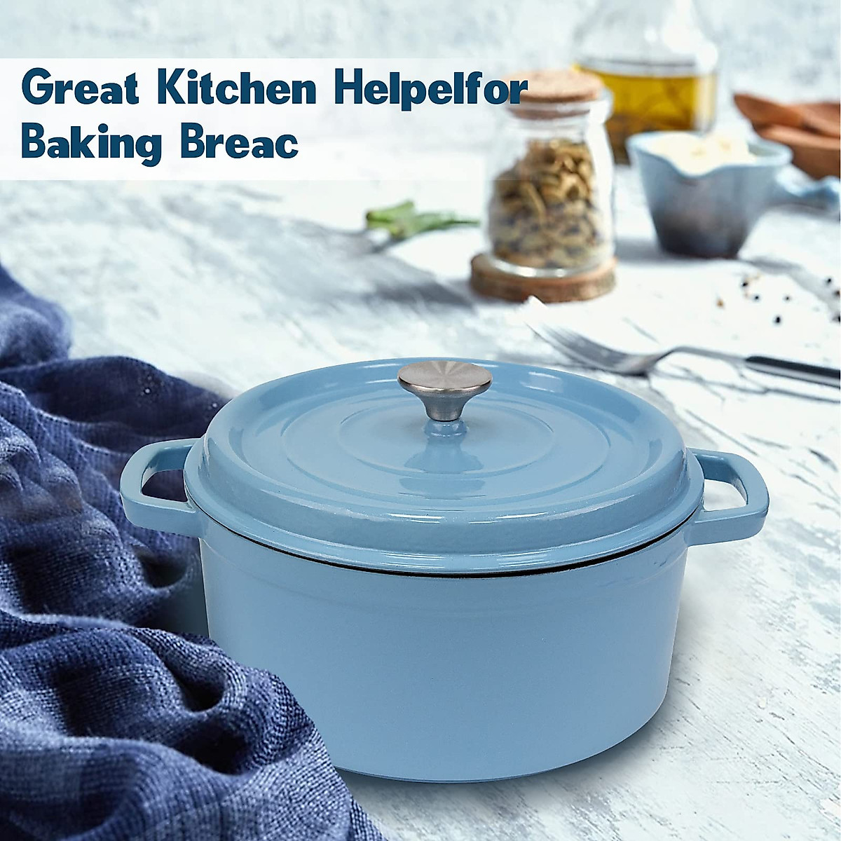 Dutch Oven Pink,Enameled Cast Iron Dutch Oven with Lid, 5.25 Quart Round Nonstick Enamel Cookware Crock Pot,Dutch Oven with Dual Handle and Cover Casserole Dish 9.45 Inch