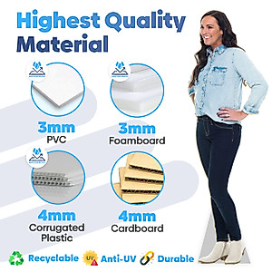 Generic Custom Life Size Cardboard Cutout - 2 Material Options, 1-8 ft - Personalized High Resolution Stand Up | Upload Photo - Perfect Decor for Wedding, Graduation, Birthday, PPUVTLCUTOPTOPT1PCBRDG