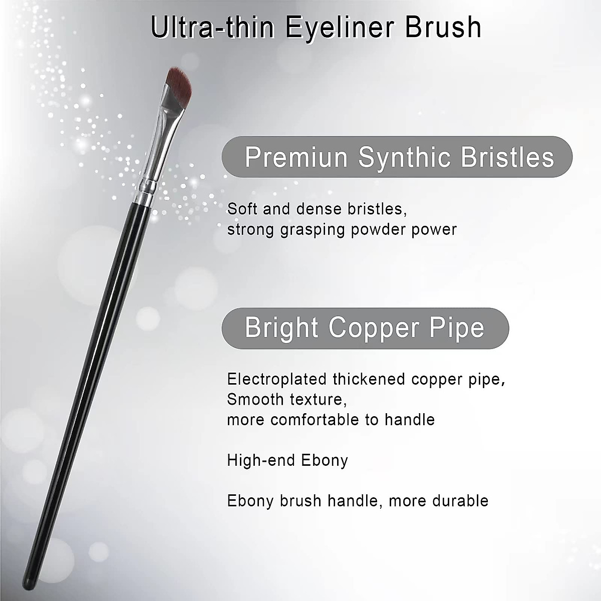 FRAGLOW Eyeliner Brush Fine Angled - PRO Precision Gel Eye Liner Makeup Brush -Ultra Thin Slanted Flat Angle - Premium Quality - Cruelty Free Synthetic Bristles
