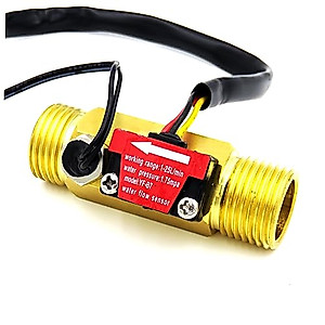 CATIEBYE 4 Water Purifiers Hall Sensor Meter Hall Effect Water Sensor Hall Effect Sensor Water Meter Water Hall Sensor Cfm Meter Water Hall Effect Meter Hall Flow Meter Golden