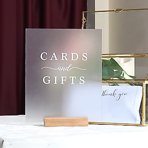 Hanna Roberts Set of 3 Wedding Reception, Ceremony, Party, Table Decoration Signs with Holder | Favors Please Take One | Please Sign Our Guestbook | Cards and Gifts (Frosted, Light Brown)