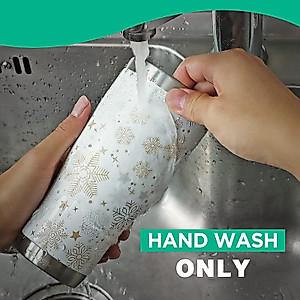 HAUSHOF 20oz Christmas Tumbler, Stainless Steel and Double Wall Insulated Travel Coffee Mug with Lid, Good Choice for Christsmas Gifts-White with Snowflakes