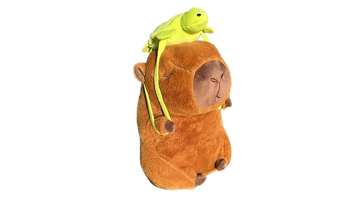 9Inches Capybara Plush Toy with Turtle Backpack for Kids & Adults
