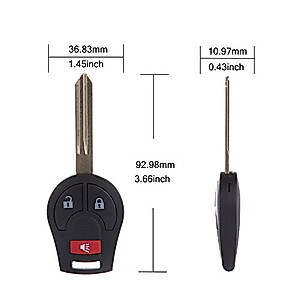 ASAPE CWTWB1U751A Car Key Fob Ignition Remote Key FobFit 2008-2016 for Rogue 2003-2007 for Murano 2014-2017 for Versa Note