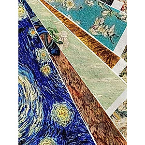 7 pcs of 20x25cm Cotton Twill Fabric Printed Painting of Van Gogh Cotton Twill Fabric for Sewing,Twill Fabric for Making Bags, Quilting,Wall Decor,Cotton DIY Sewing Materials Fabric