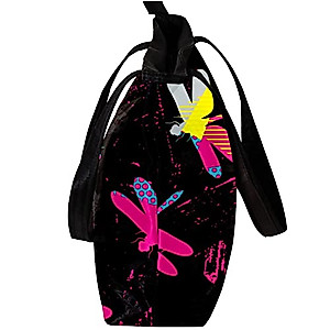 Tote Bag Women Satchel Bag Handbag Stylish Tote Handbag for Women Hobo Bag Fashion Crossbody Bag, Art Colorful Graffiti Dragonfly