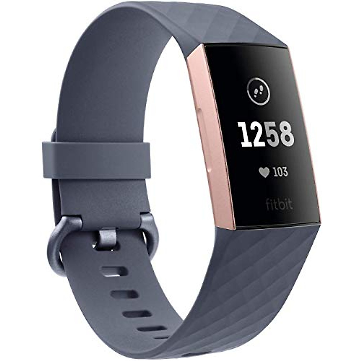 Fitbit Charge 3 Fitness Activity Tracker, Rose Gold/Blue Grey, one Size (no Warranty Support), 0.06 Pound