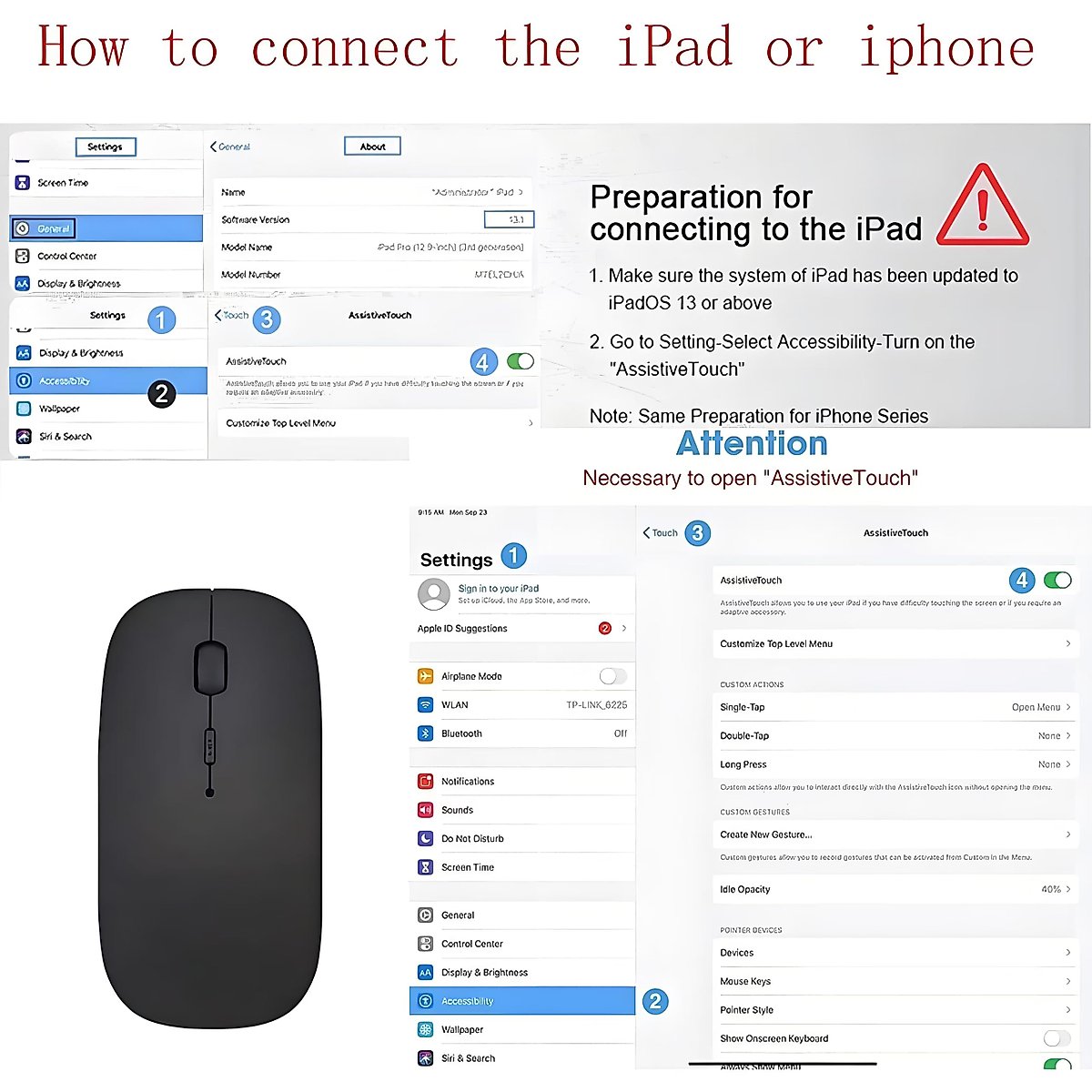 ZERU Bluetooth Mouse,Rechargeable Wireless Mouse for MacBook Pro/MacBook Air,Bluetooth Wireless Mouse for Laptop/PC/Mac/iPad pro/Computer