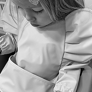 Bibtique Long Sleeve Bibs For Babies 6-24 Months – Waterproof Baby Smock for Eating – Stain Resistant Shirt Bibs For Babies