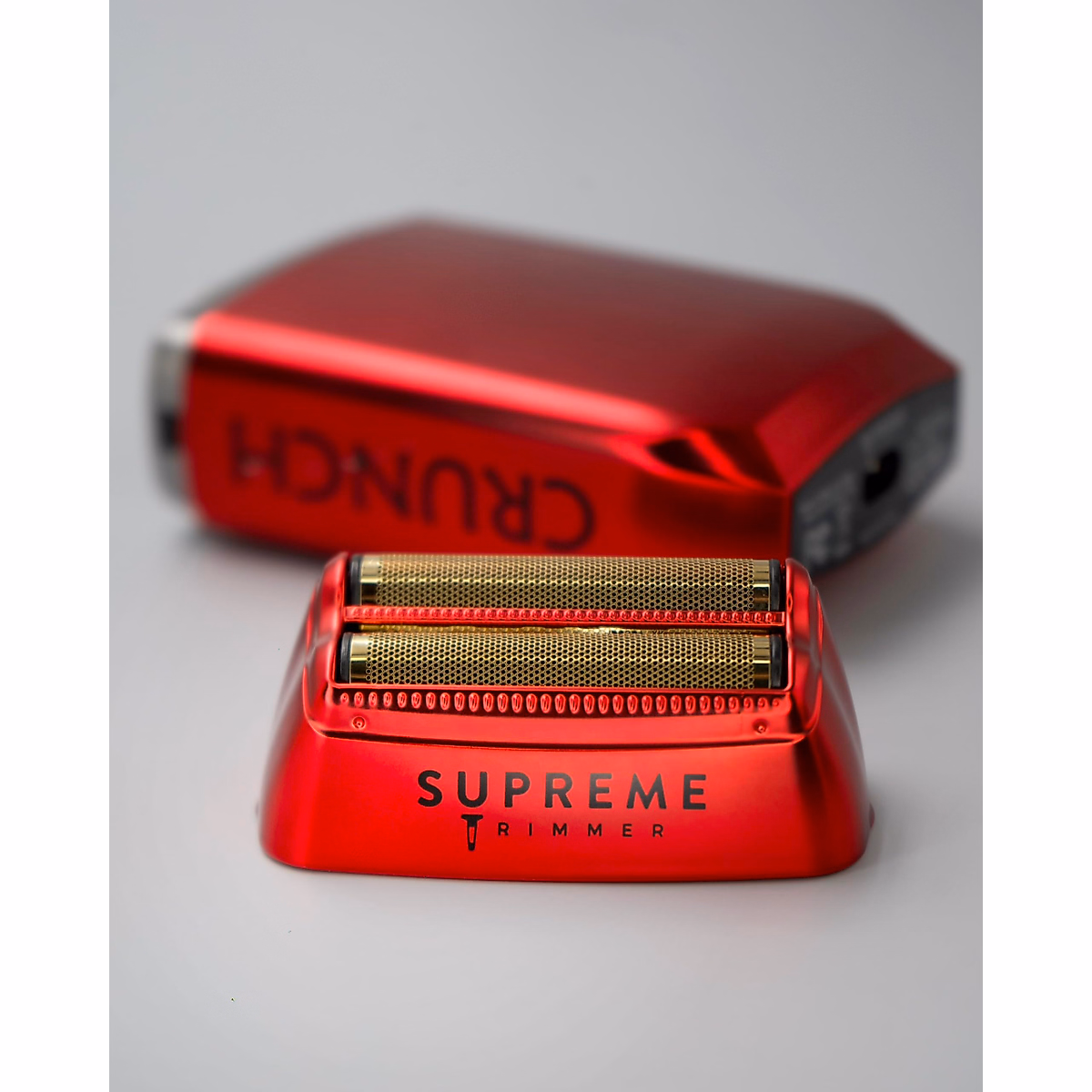 Supreme Trimmer Crunch Mens Foil Shaver STF602 (150 Minute Run Time) Men's Electric Razor | Waterproof Shaver for Short Hair or Stubble, Barber Use | Red