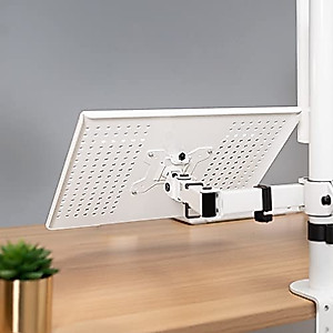 VIVO Single Laptop Notebook Desk Mount Stand, Fully Adjustable Extension with C-clamp, Fits up to 17 inch Laptops, White, STAND-V001LW