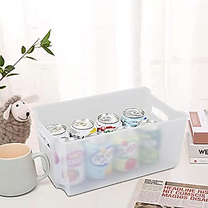 CadineUS 4-pack Stackable Organizer Bins, Clear Stackable Storage Bins