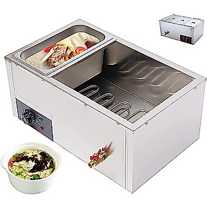 KFJZGZZ Buffet Server Food Warmer, Electric Commercial Stainless Steel Buffet Food Warmer, Stove Steam Table with Temperature Control amp; Lid for Parties, Entertaining
