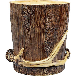 BLACK FOREST DECOR Buck Mountain Antler Waste Basket