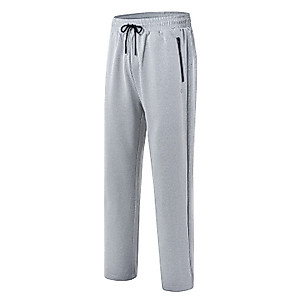 MoFiz Men's Tracksuits,Full Zip Sweat Suits For men,Solid Jogger Sets Active Jackets and Pants 2 Piece Sport Suit For Men's Outfits Light Gray L