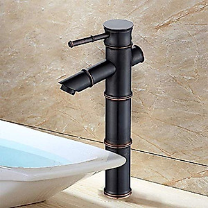 SH-CHEN Taps Bathroom Countertop Copper Faucet Black Hot and Cold Mixed Faucet Washbasin Sink Antiseptic Faucet Suitable for Bathroom Kitchen Toilet Garden (with Hose) Taps for Bathroom