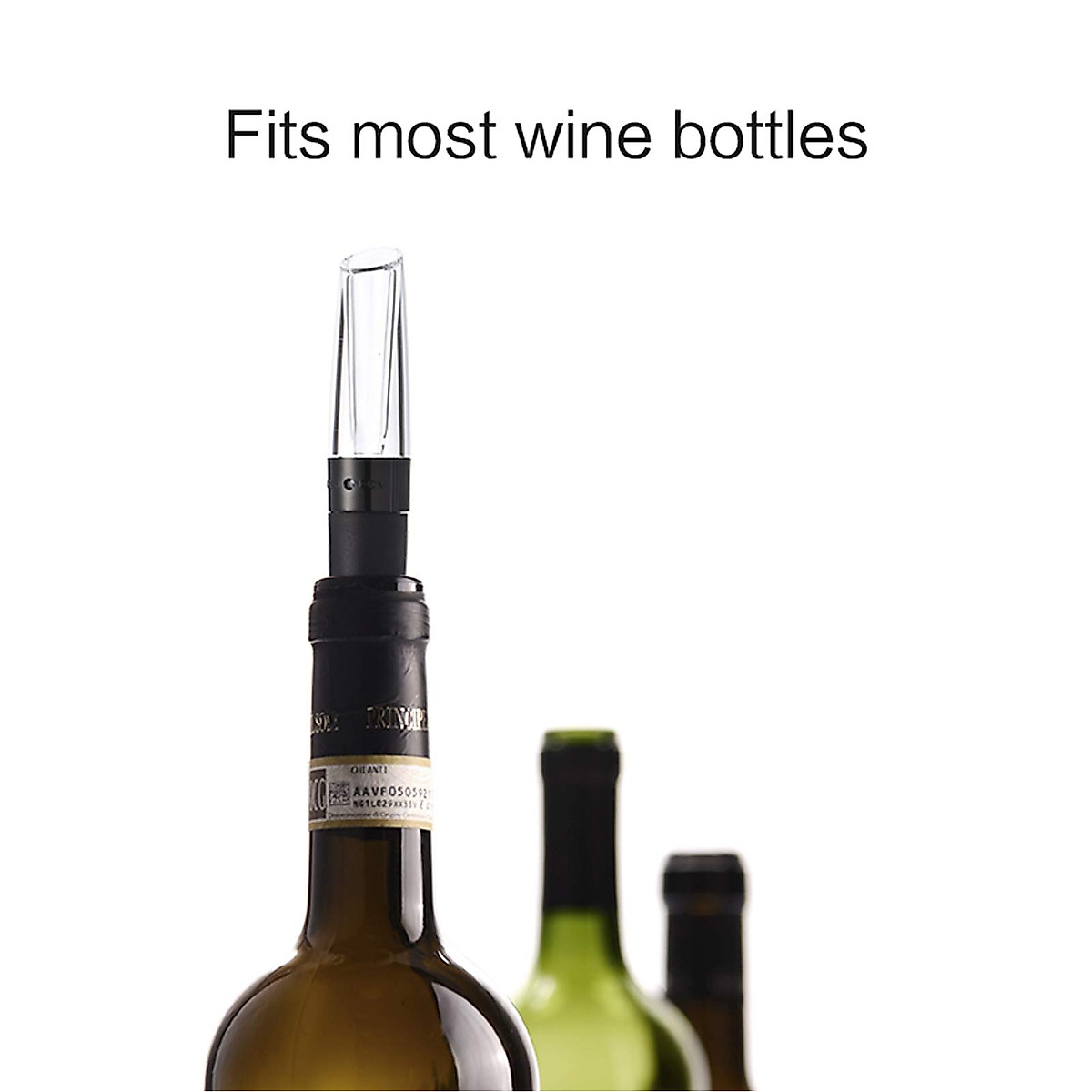 Z-oneMart 2Pcs Wine Aerator Pourer Spout Premium Aerator Wine Pourer Decanter Rich Finish and Bubbles, No-Drip, Spill, Brithday Christmas Gifts for Wine Lover Black