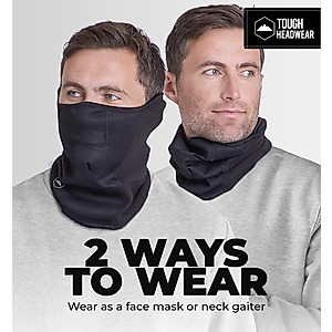 Tough Headwear Winter Face Mask & Ski Mask Neck Gaiter - Cold Weather Half Balaclava - Tactical Neck Warmer for Men & Women
