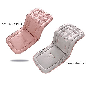 Soft Cotton Toddlers Carseat Insert Cushion Pad Adjustable Reversible Car Seat Liner Breathable Stroller Mattress Seat Pad Compatible with Buggy Bassinet Bouncers Swing Seat Pad Double Sided Use