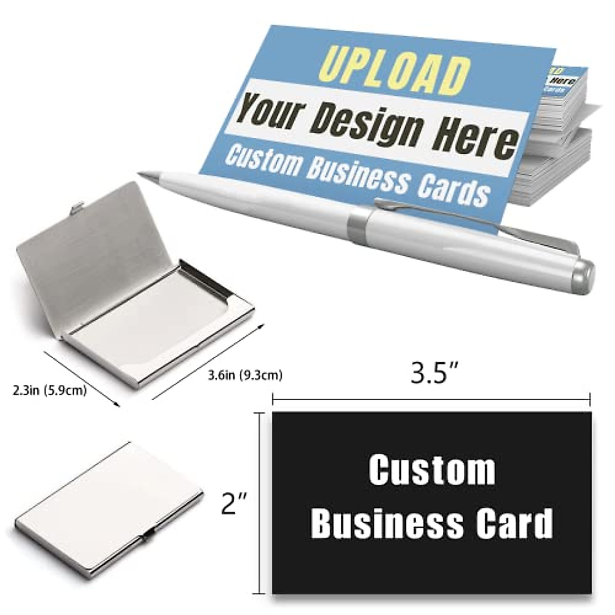 Custom Business Cards Personalized Business Cards with Logo 2-Sides Printed Coated Paper for Office - 3.5" X 2" - Your Own Design