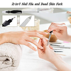 Professional Pedicure Kit, 26 in 1 Stainless Steel Foot Care Tools With Foot File and Callus Remover for Men Women Travel