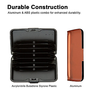 Kaabao Credit Card Holder Small RFID Blocking Wallet Business Metal Slim Mini Aluminum Hard Case for Women Men Gift (B Sugar Skull)