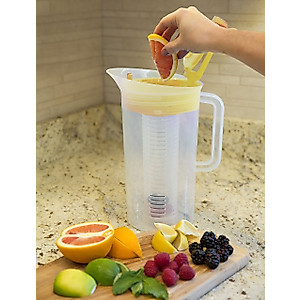 Primula Today Shake and Infuse Pitcher – Spacious and Innovative Infusion Chamber – 100% BPA, PVC, Phthalate, and – 3 Quarts – Yellow