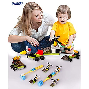 Dr.RAY Kids Toothbrush with Building Blocks and Toothbrush Covers, Extra Soft, Ages 6+ (Pack of 1, Blue)