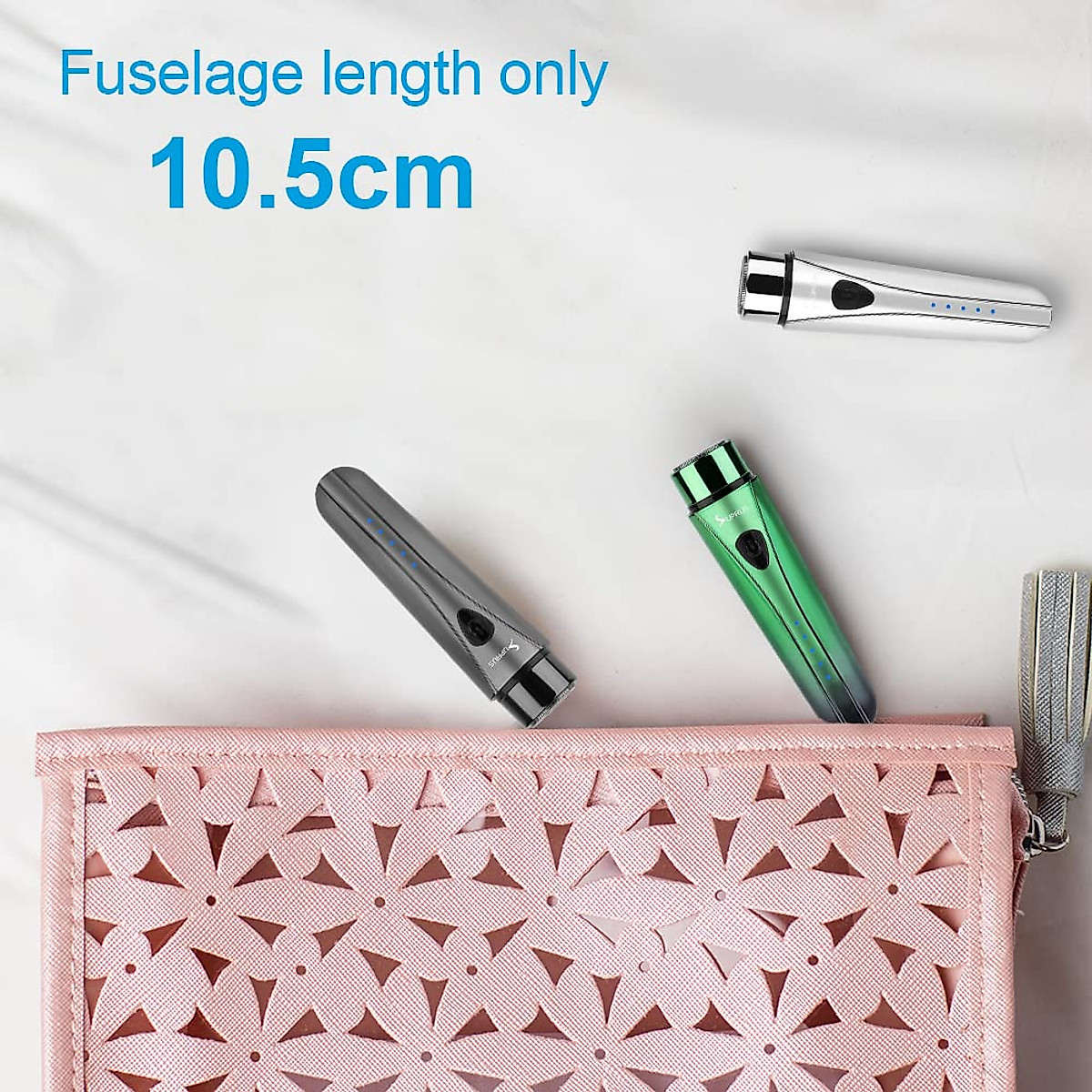 SUPRUS Women’s Rechargeable Electric USB Shaver for Face Beard Mustache Arm Leg Armpit Bikini LED Battery (Black)