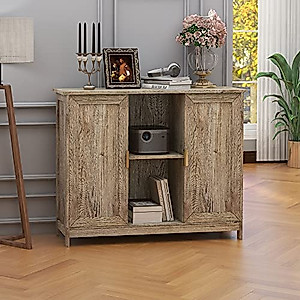 TaoHFE Farmhouse Buffet Cabinet,Farmhouse Credenza Cabinet,Farmhouse Sideboard Storage Cabinet,Coffee Bar Cabinet Buffet Table Thin Cabinet for Narrow Spaces Entry Cabinet Hallway Cabinet Dining Room