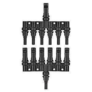 1 to 6 Solar Panel Connector - 6 Way Y Branch DIY Mount Tool Solar Parallel Connector in Pair - Solar Wire Connectors for Connection Between Solar Panels