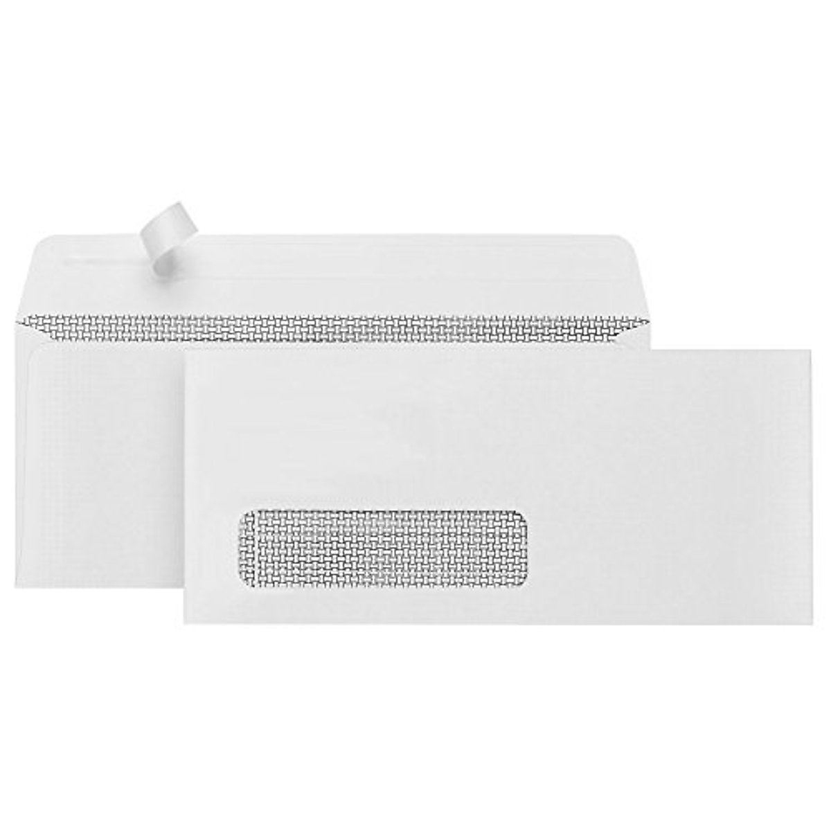 500 No. 10 Self Seal Single Window Security Envelopes -Designed for QuickBooks Invoices and Business Statements - Computer Printed Checks with Strong Peel and Seal Flap - Number 10 Size 4 1/8 X 9 1/2