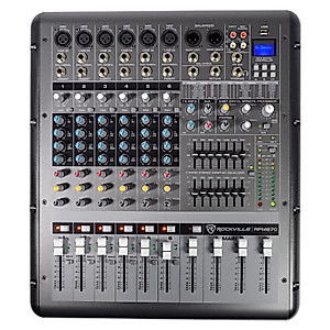 Rockville RPM870 8 Channel 6000w Powered Mixer w/USB, Effects, 8 XDR2 Mic Pres