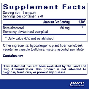 Pure Encapsulations Beta-Sitosterol | Supplement for Urinary Flow and Health* | 270 Capsules