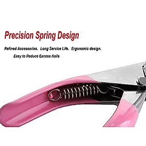 Kiseki Pink Nail Clippers Acrylic UV False Nails Repair Scissors Tool Nail Edge Cutter Clipper Manicure Tool for Fingernail Art Salon Manicure Tip