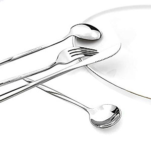 Snplowum Silver 36-Pieces Silverware Flatware Mirror Polished Dinnerware, 18/0 Stainless Steel Cutlery Set For Home Kitchen Party Hotel Restaurant Wedding Service for 6