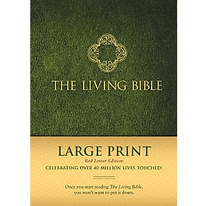 The Living Bible Large Print Red Letter Edition (Hardcover, Green, Red Letter)