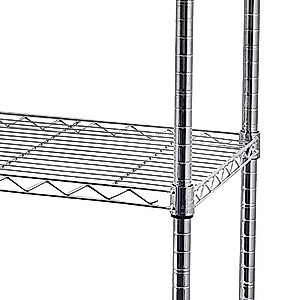 5-Shelf Shelving Storage Units on Wheels Heavy Duty Steel Shelf Wire Rolling Shelving Organizer Rack with Lockable Casters for Restaurant, Warehouse, Home, Organization (59.06" x 17.72" x 70.87")