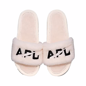 APL: Athletic Propulsion Labs Women's Shearling Slide, Sea Salt/Black, 8
