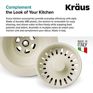 Kraus Kitchen Sink Strainer for 3.5-Inch Drain Openings in Beige, PST1-BG