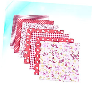 JEWEDECO 7pcs Linen Sheets Cotton Percale Sheets Felt Sheets Cotton Floral Fabric Quilting Fabric Bundles Craft Fabric Scraps Scrapbook Crafts Cloth Women's Flowers Combo Plate